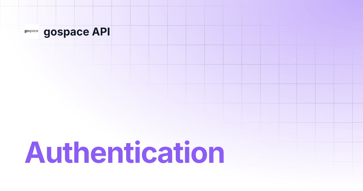 Authentication | gospace API