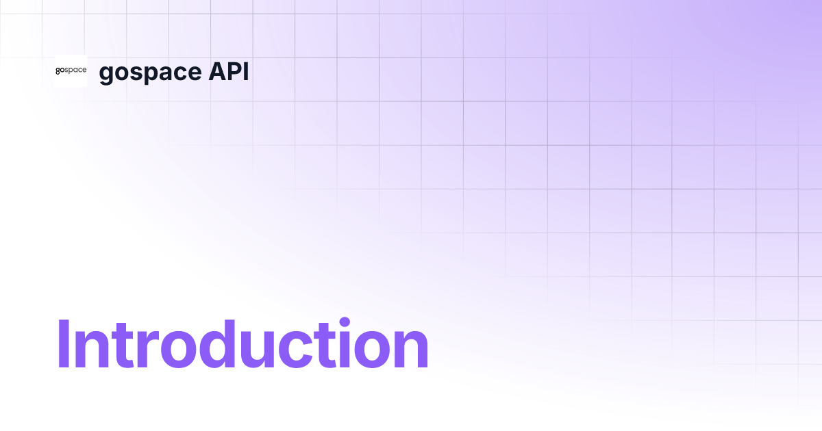 Introduction | gospace API