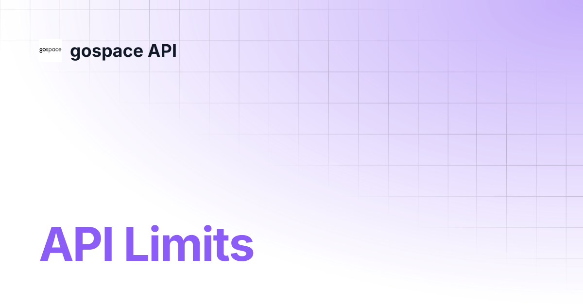 API Limits | gospace API